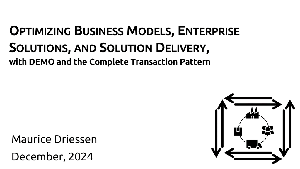 Optimizing Business Models, Enterprise Solutions, and Solution Delivery ...